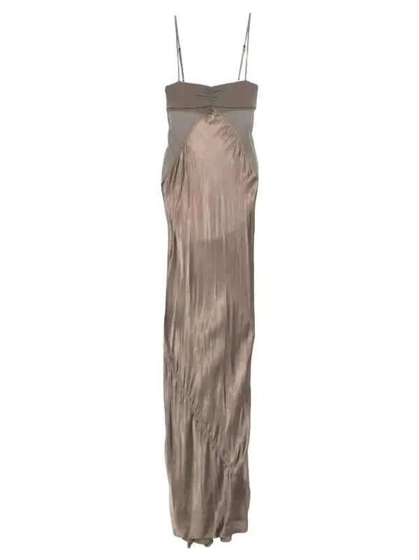 Rick Owens Combo Slip Maxi Dress - Brown