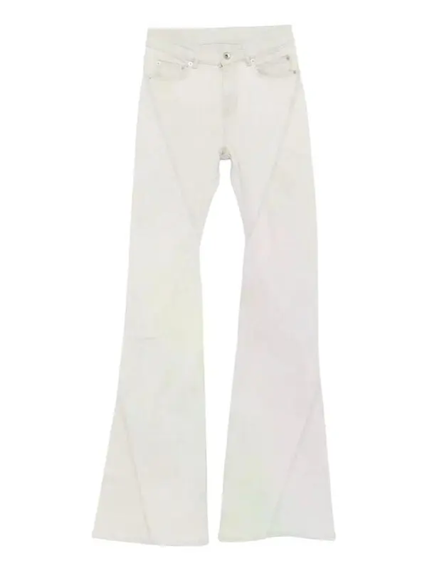 Rick Owens Bias Zip-up Flared Jeans - Neutrals