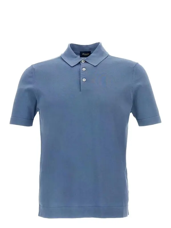 DRUMOHR Button Polo Shirt - Blue