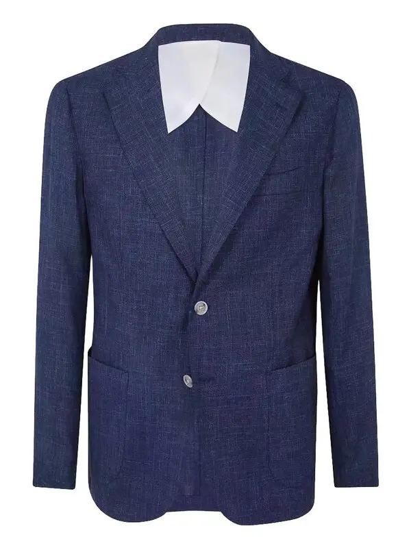 BARBA NAPOLI Wool Blazer - Blue