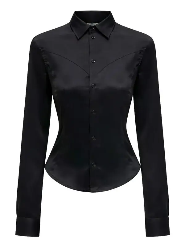 ANN DEMEULEMEESTER Dirka Fitted Western Cut Shirt - Black