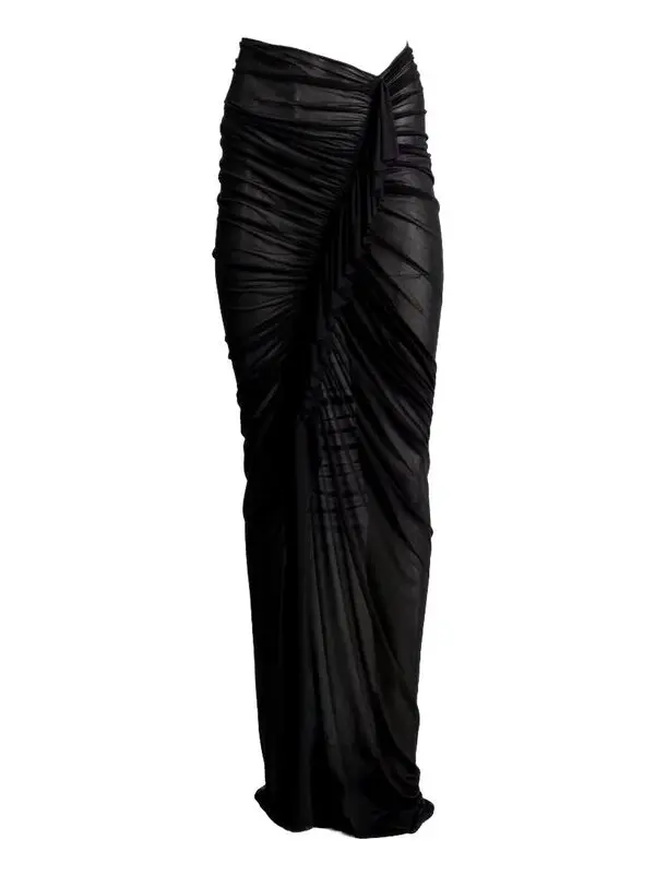 Atlein Draped Maxi Skirt - Black