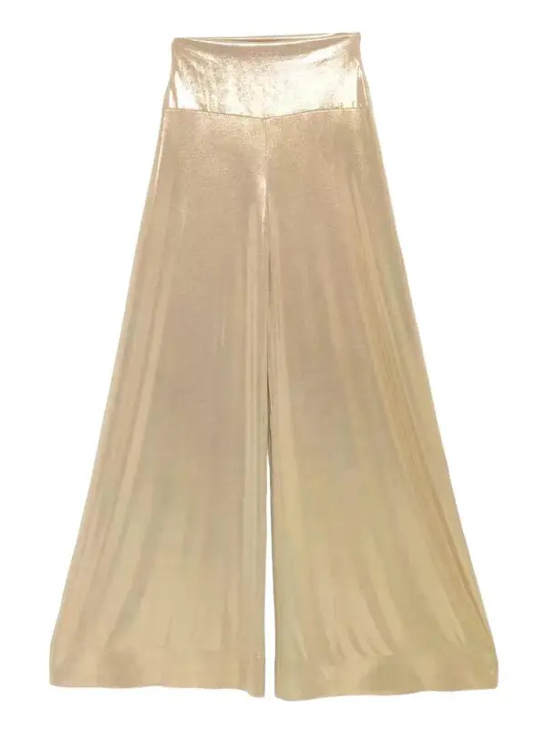 Norma Kamali High-waisted Wide-leg Pants - Gold