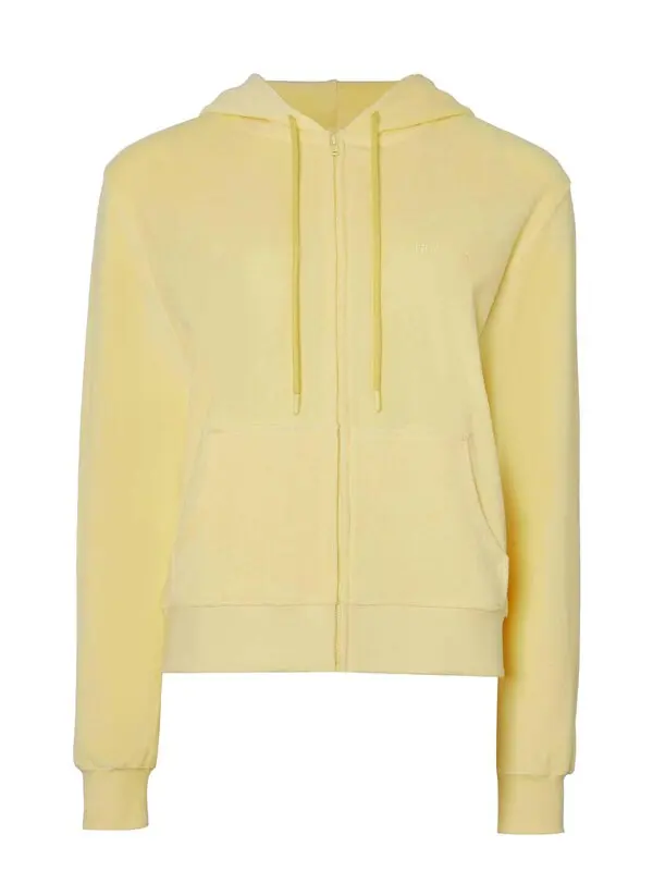 Hunza G Terry Towelling Zip Hoodie - Butter