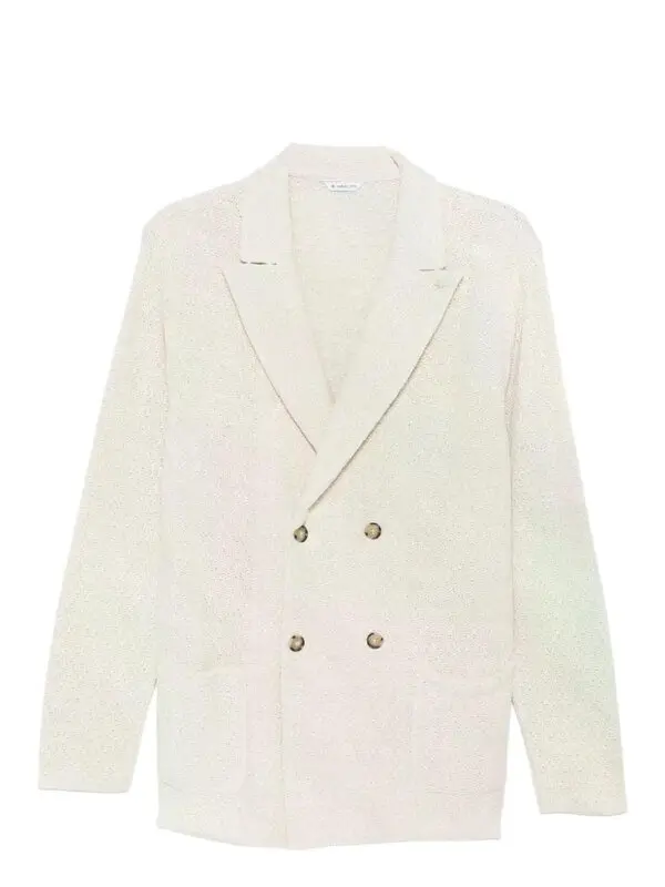 MANUEL RITZ Double-breasted Knit Blazer - Neutrals