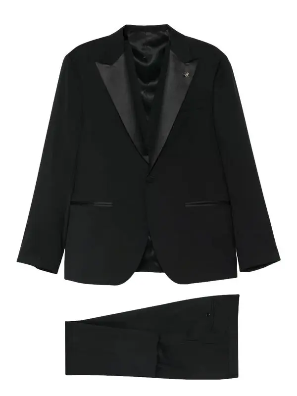 MANUEL RITZ Long-sleeve Buttoned Suit - Black