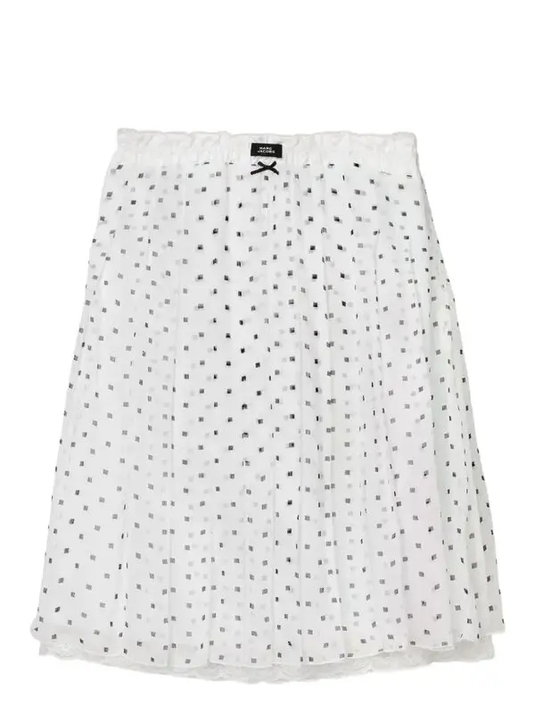 Marc Jacobs Printed Lace-trimmed Midi Skirt - White