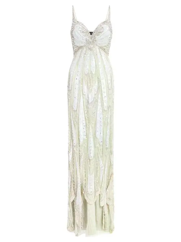 Jenny Packham Yves Beaded Maxi Dress - Green