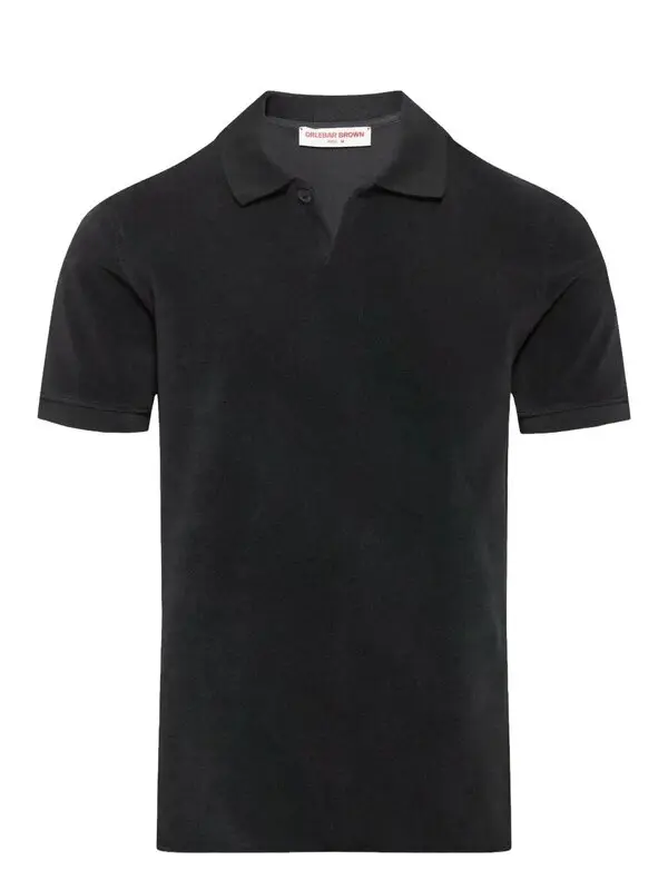 Orlebar Brown Towelling Polo Shirt - Black