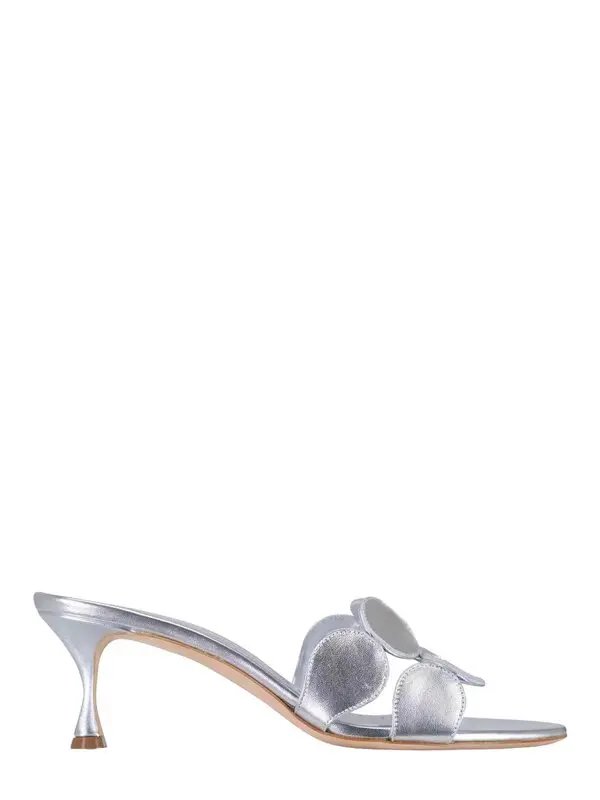 Manolo Blahnik Haribalmu Floral-detail Sandals - Silver