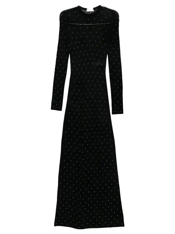 Rabanne Studded Long-sleeve Maxi Dress - Black