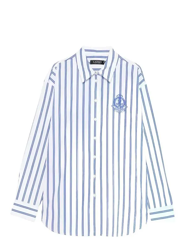 Ralph Lauren Striped Embroidered Shirt - White