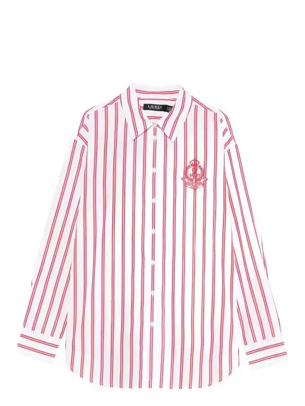 Ralph Lauren Striped Embroidered Shirt - White