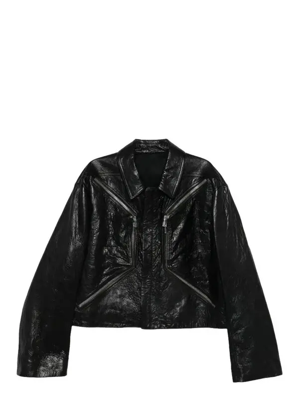 Rick Owens Textured-leather Biker Jacket - Black