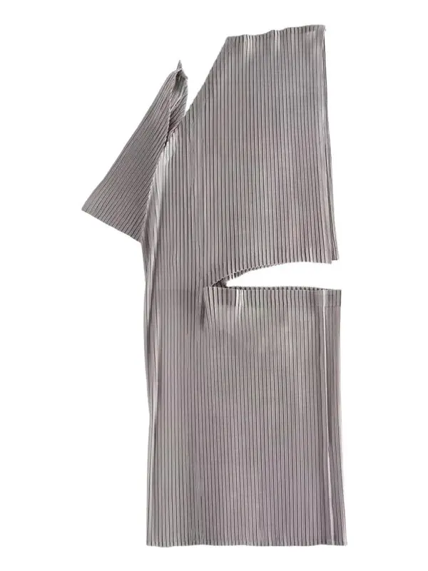 Issey Miyake Cut-out Pleated Top - Grey
