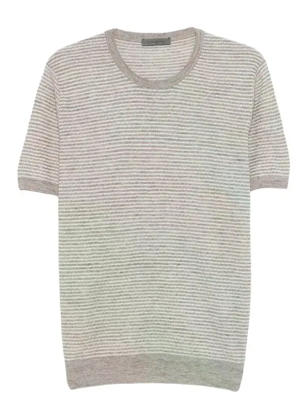 Corneliani Striped Crew-neck T-shirt - Neutrals