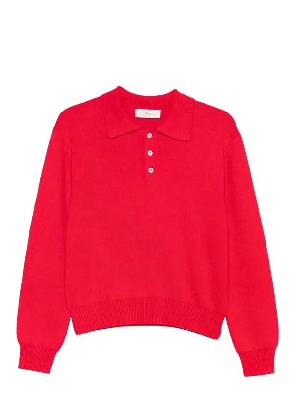 DUNST Button Collared Polo Shirt - Red