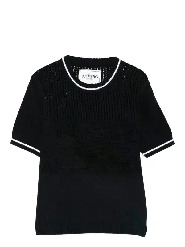 Iceberg Open-knit T-shirt - Black
