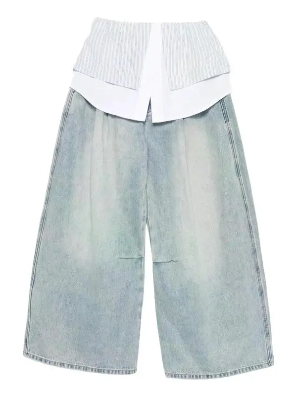 FENG CHEN WANG Belt-loop Wide-leg Jeans - Blue