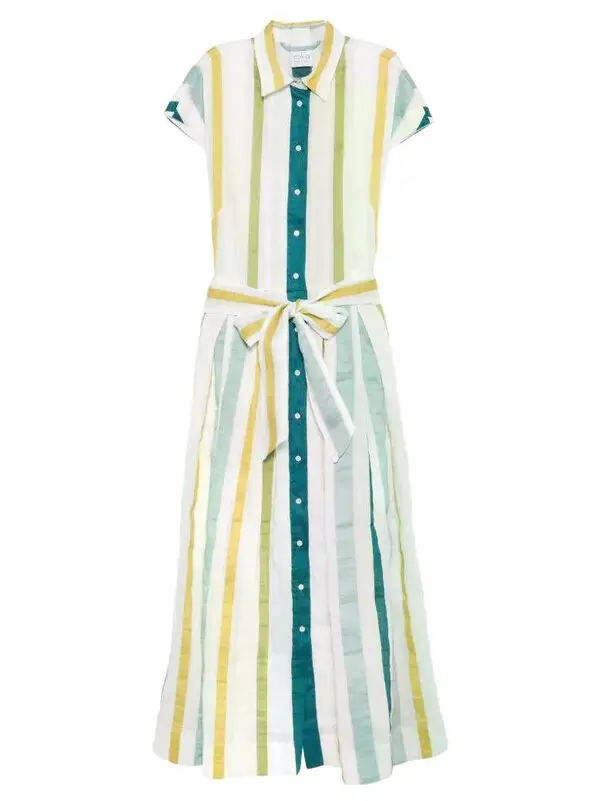 SARA ROKA Edrina Striped Maxi Dress - White