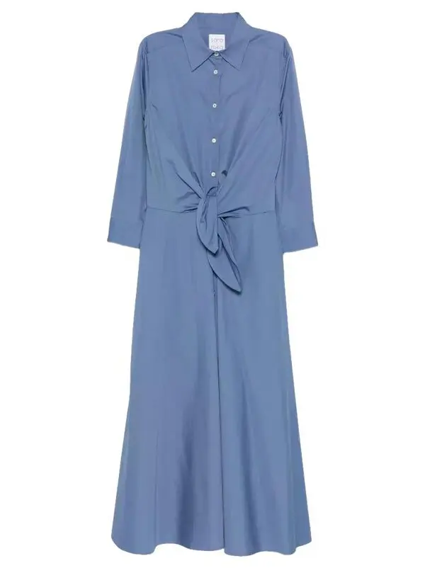 SARA ROKA Dralla Buttoned Midi Dress - Blue