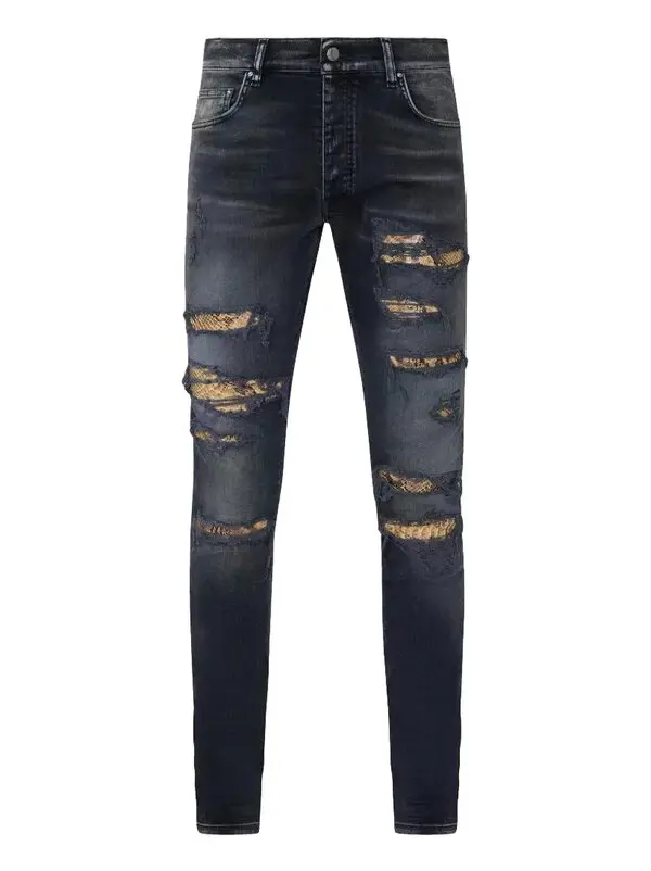 Amiri Snake Thrasher Skinny Jeans - Black