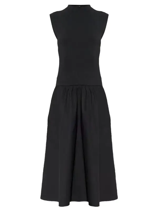 SAMSOE SAMSOE High-neck Gathered Midi Dress - Black
