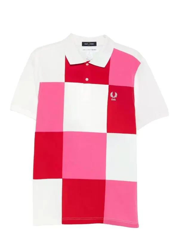 Comme Des Garçons X Fred Perry Patchwork Pique Polo Shirt - Pink