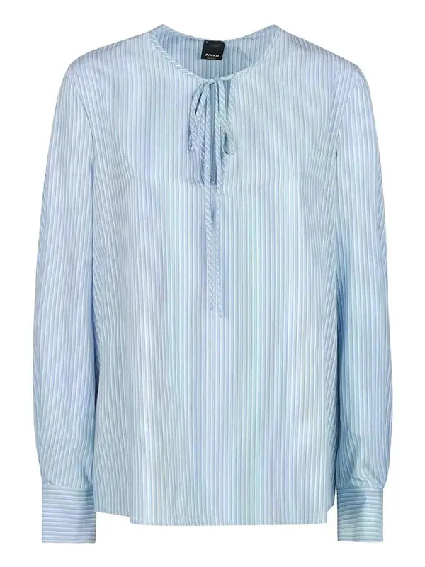 Pinko Striped Tie-fastening Blouse - Blue
