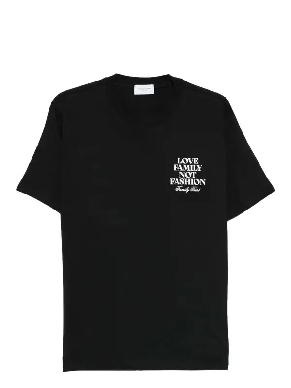 FAMILY FIRST Crew-neck Printed T-shirt - Black