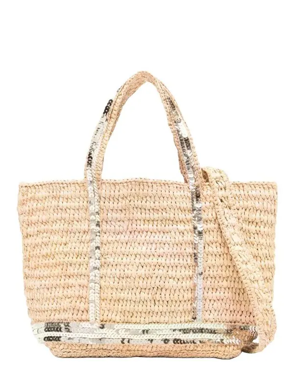 Vanessa Bruno Sequin Embellished Raffia Tote - Neutrals