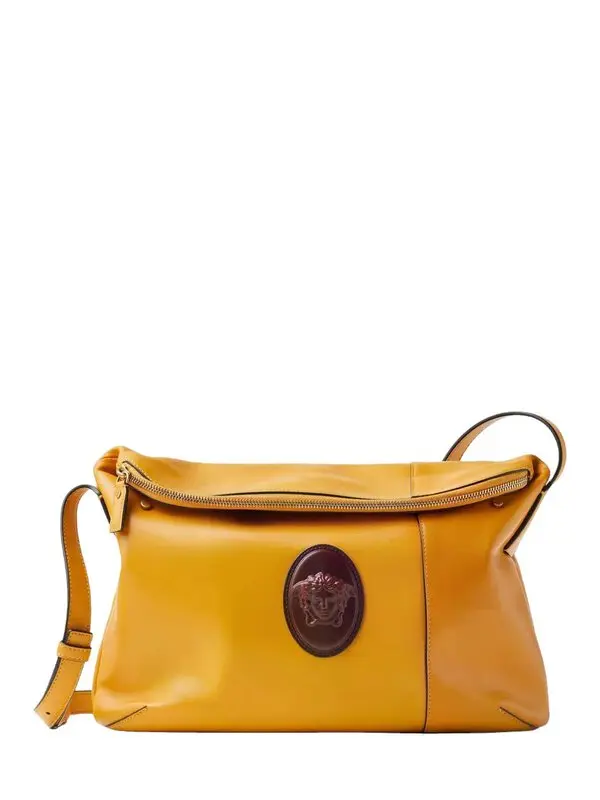 Versace Lou Nappa Leather Shoulder Bag - Yellow