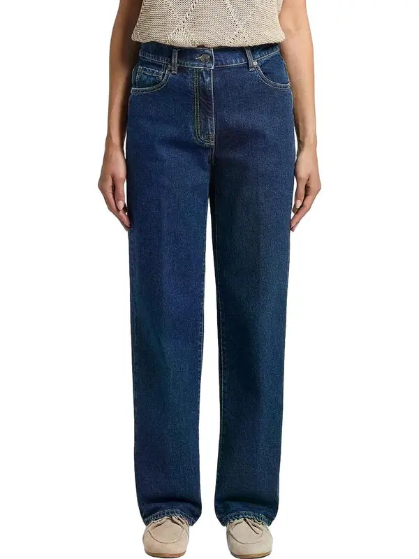 Peserico Straight Leg Five-pocket Jeans - Blue