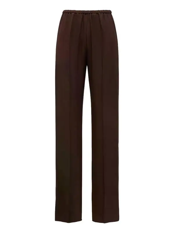 FORTE_FORTE Elasticated Side-slit Trousers - Brown