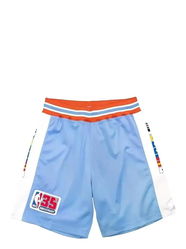 Mitchell & Ness Nba Clippers 80 Striped Logo Shorts - Blue