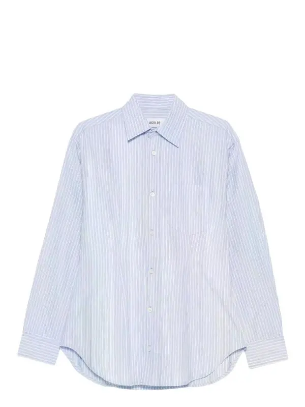AGOLDE Striped Chest-pocket Shirt - Blue