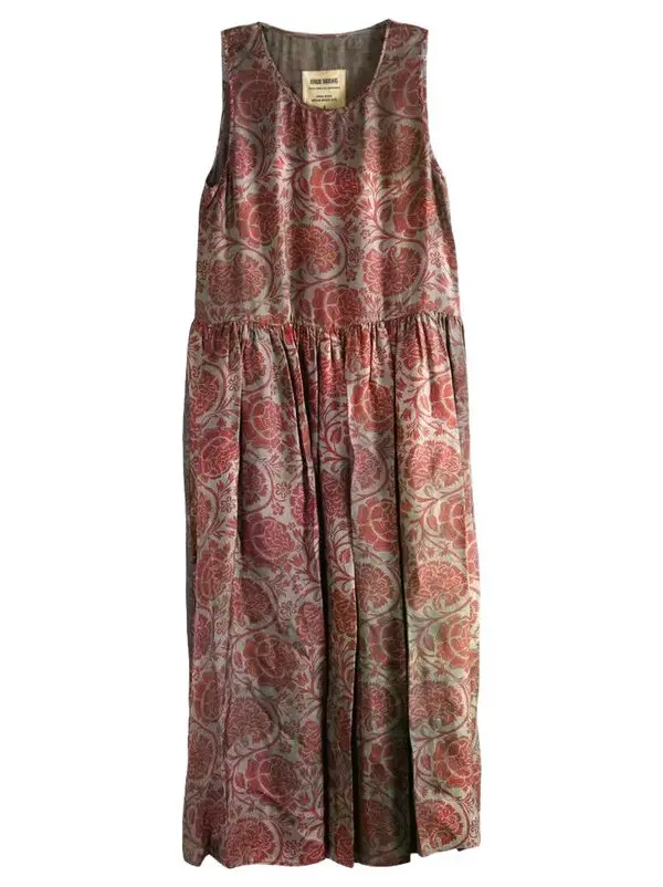 UMA WANG Floral Sleeveless Midi Dress - Grey