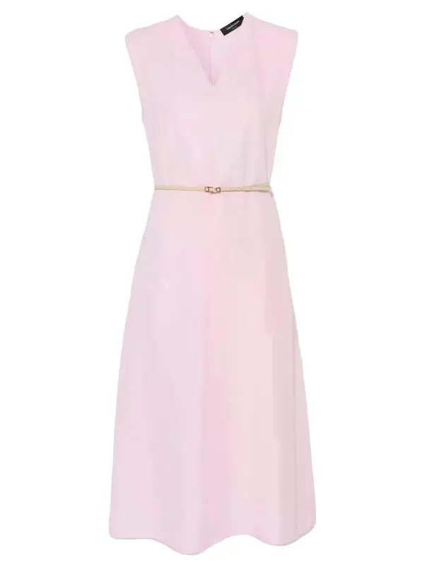 Fabiana Filippi V-neck Belted A-line Dress - Pink
