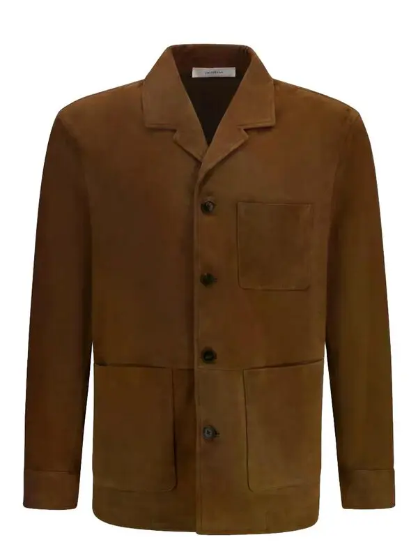 UMIT BENAN Santiago Suede Shirt Jacket - Brown