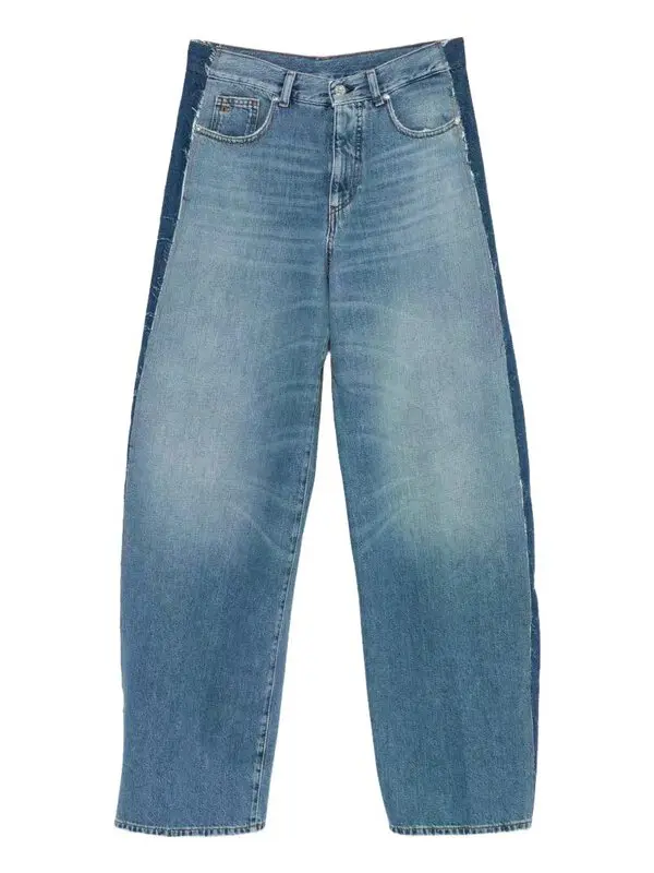 NINE:INTHE:MORNING Frayed Patch Jeans - Blue