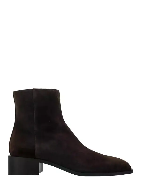 GIUSEPPE ZANOTTI Square Toe Zipped Boots - Brown