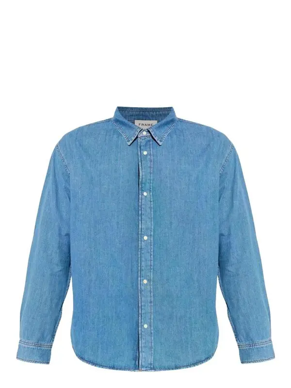 FRAME Buttoned Cotton Shirt - Blue