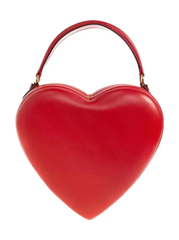 Moschino Heart Shaped Top Handle Bag - Red