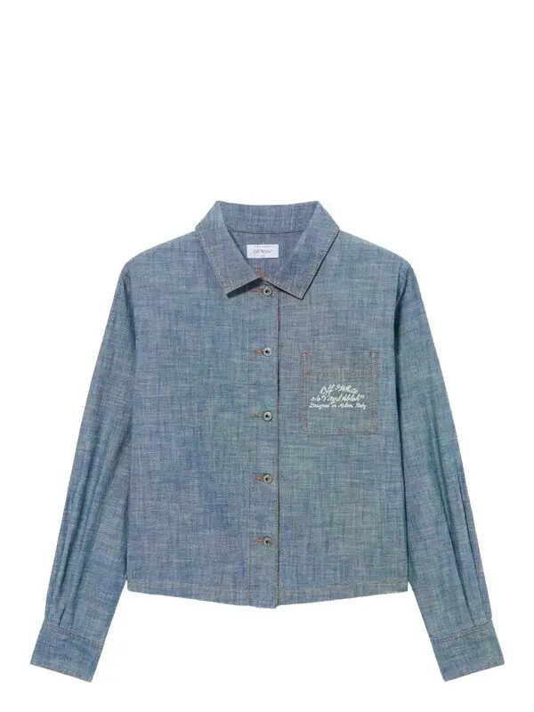 Off-White Chambray Denim Shirt - Blue