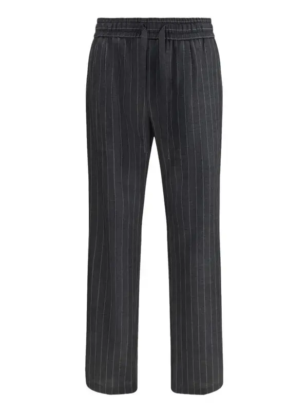 Dolce & Gabbana Stripe-pattern Drawstring Trousers - Grey