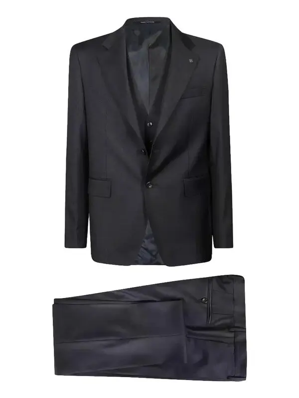 Tagliatore Three-piece Wool Suit - Blue