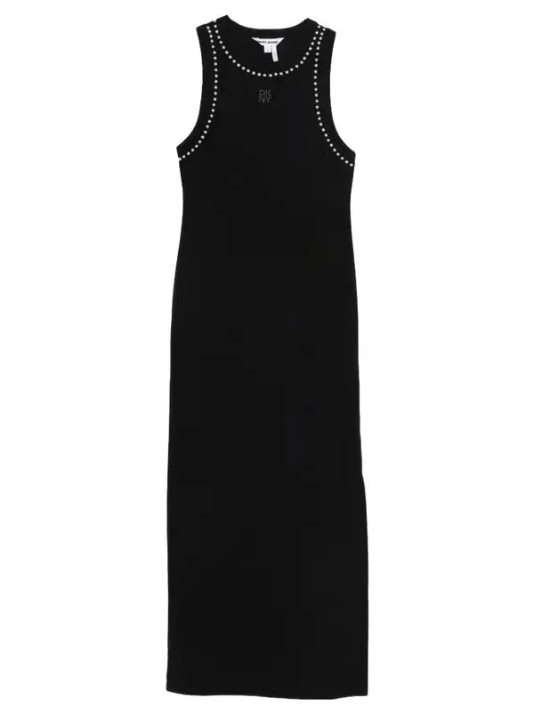 Dkny Beaded Sleeveless Midi Dress - Black