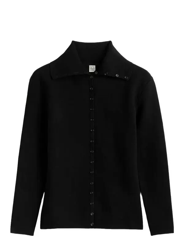 TOTEME Buttoned Roll-neck Cardigan - Black