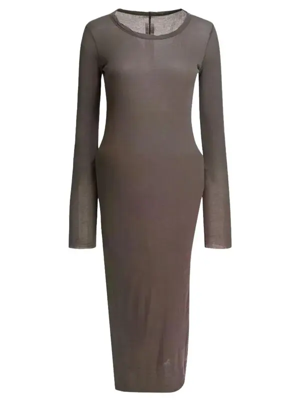 Rick Owens Long-sleeve Midi Dress - Grey