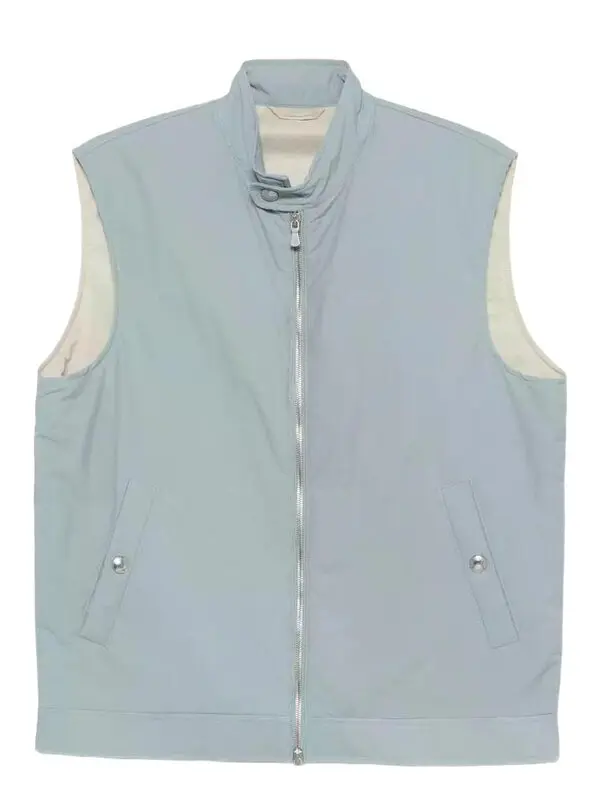 Eleventy Zip Pocket Gilet - Blue